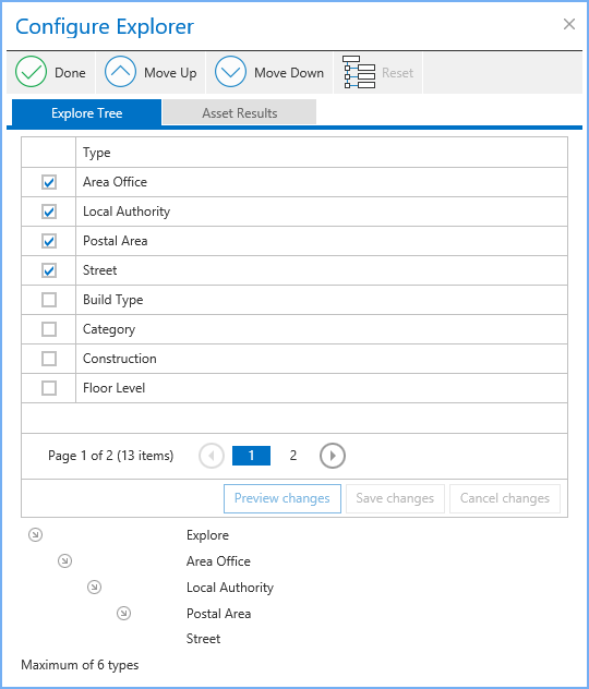 Configure Asset Explorer
